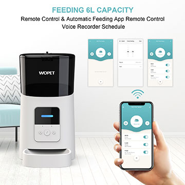 WOpet Automatic Pet Feeder WiFi Cat Feeder with Remote Control